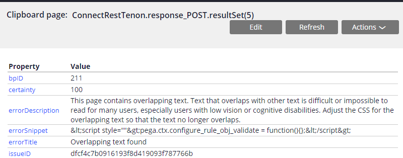 How do I configure a data transform to show Connect REST results on a data page? | Support Center